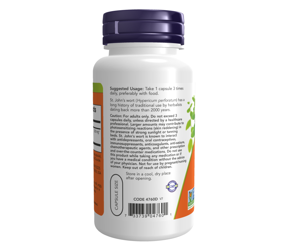 St. John's Wort 300mg 100 capsules - extract with hypericin for mood ...