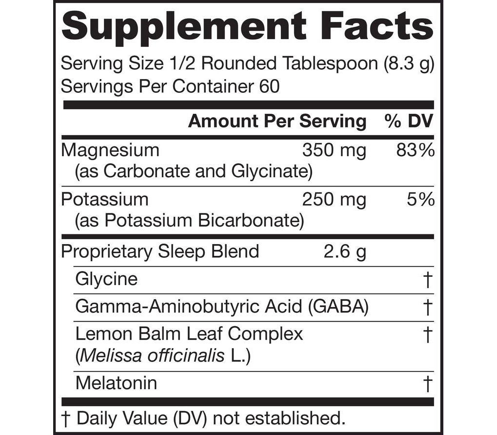 Soothing Night powder for restful sleep - magnesium, potassium, glycine ...