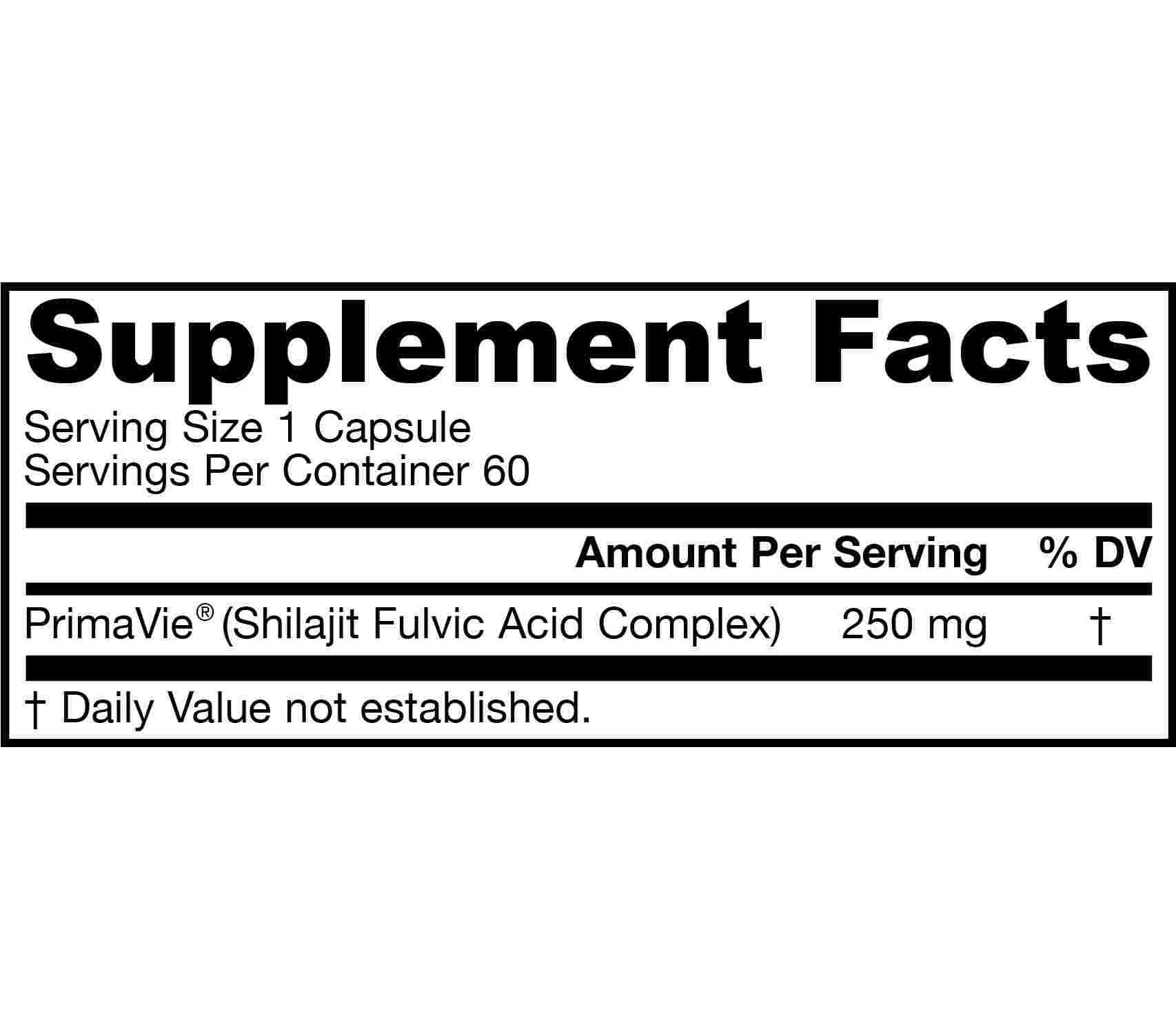 Shilajit Fulvic Acid complex 60 capsules revitalizes the body and mind ...