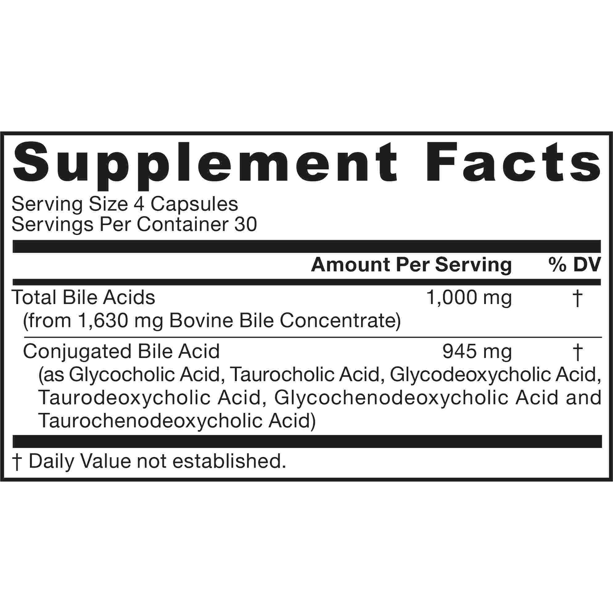 Bile Acid Factors 120 capsules - geconjugeerde en ongeconjugeerde ...