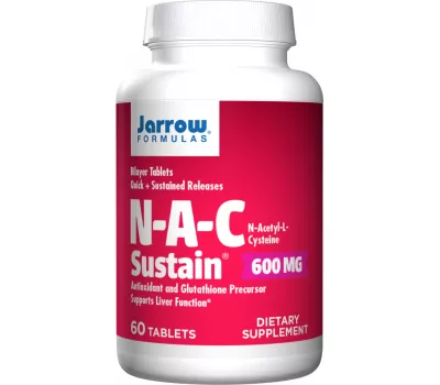 NAC Sustain 60 tablets - N-acetyl-cysteine, antioxidant and glutathione precursor to support ...