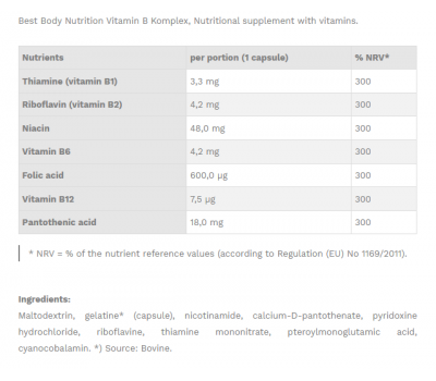 B - Vitamin B Komplex 100 capsules - triple strength B-complex to ...
