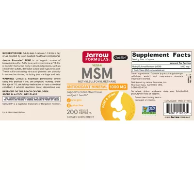 MSM Sulfur 200 capsules - methylsulfonylmethane strengthens joints and ...