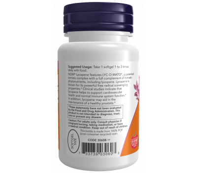 Lycopene 10mg 120 softgels - lycopeen, vrije radicalenvanger | NOW