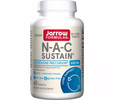 NAC Sustain 60 tablets - N-acetyl-cysteine, antioxidant and glutathione precursor to support ...