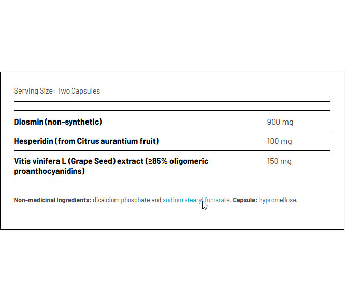 VeinEase 60 capsules - diosmin, hesperidine, grapeseed extract for ...