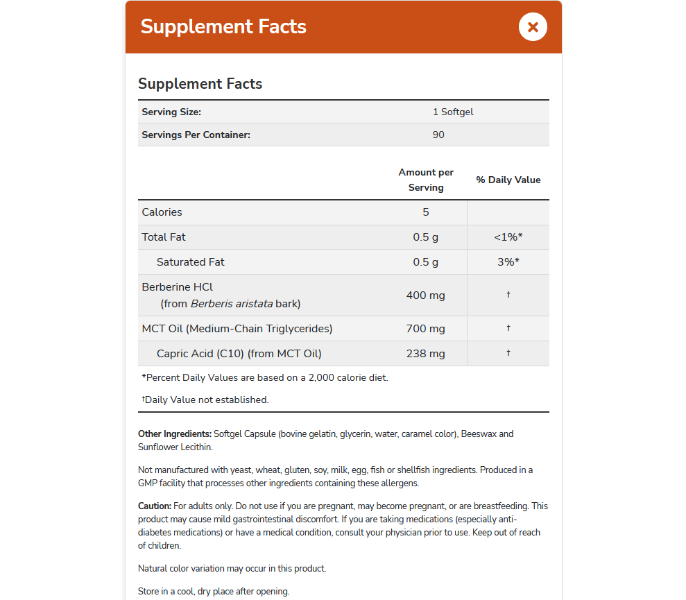 Berberine Glucose Support 90 softgels - ondersteunt gezonde ...